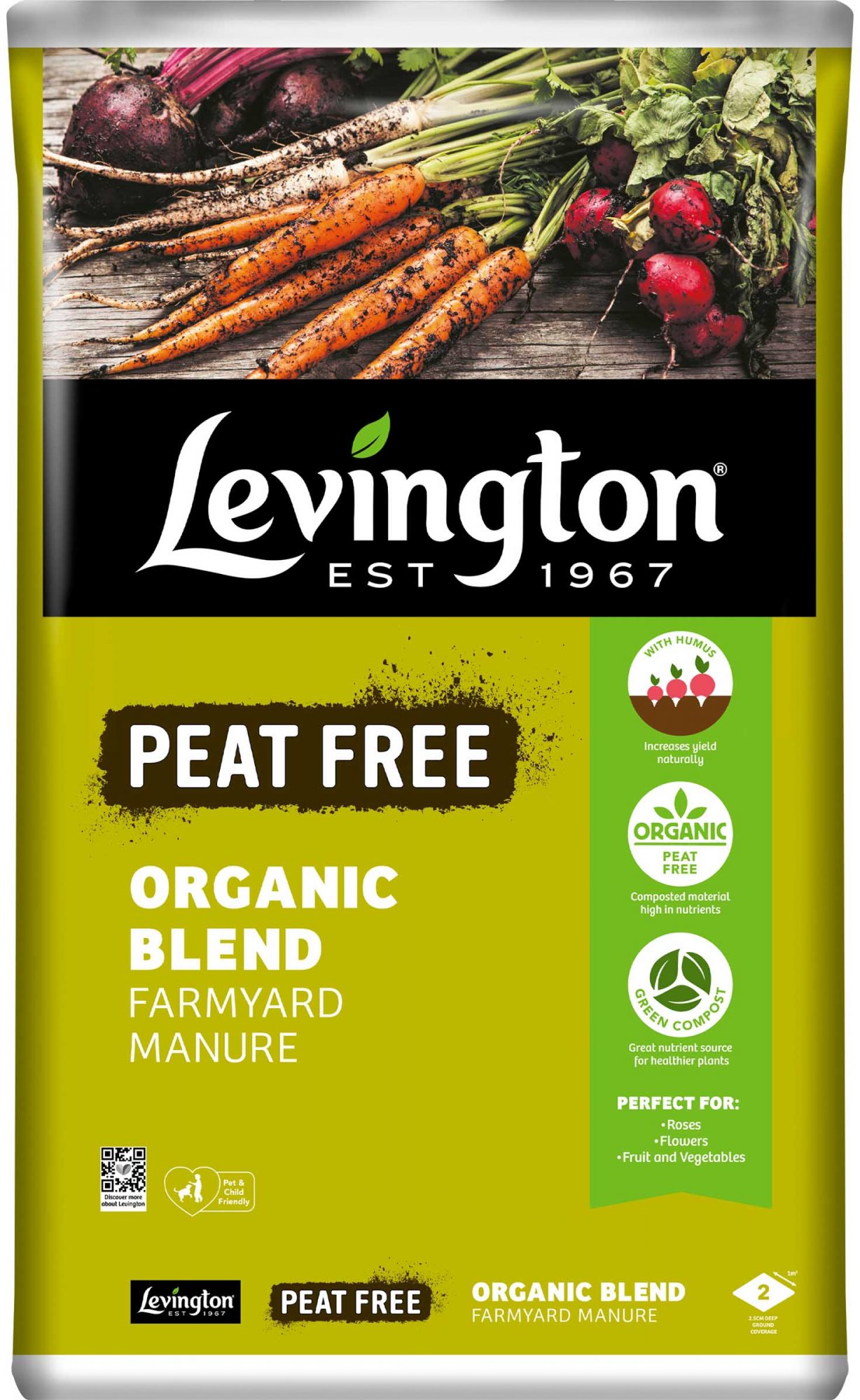 Levington Peat Free Organic Blend Farmyard Manure - Kelways Plants Ltd