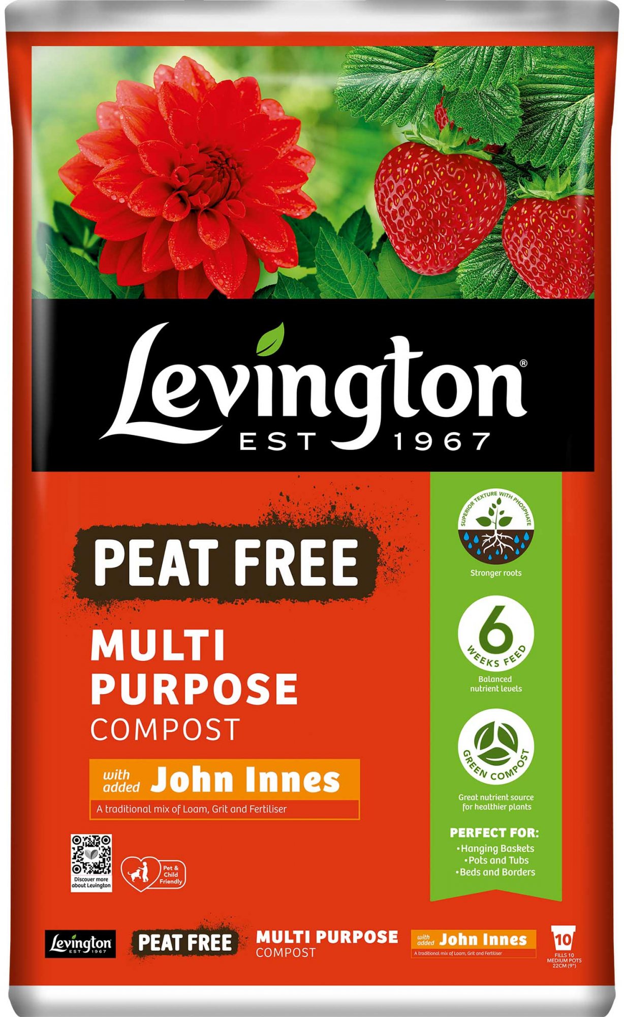 Levington Peat Free Multi Purpose Compost with added John Innes ...
